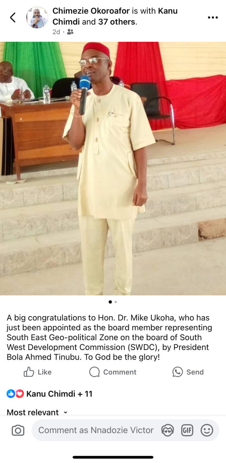 President Tinubu Appoints Hon. Dr. Mike Ukoha to Federal Board ...